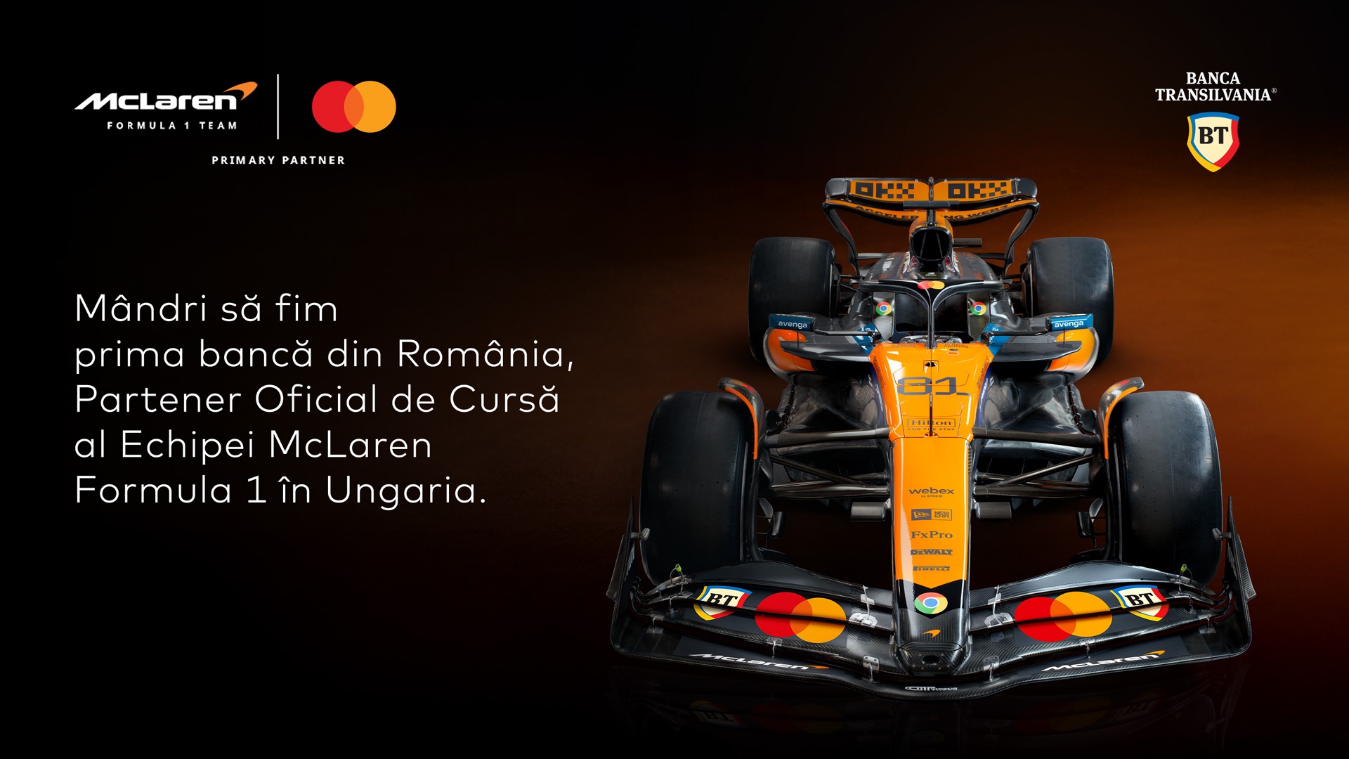 BT și Mastercard: parteneriat McLaren Formula 1 Ungaria